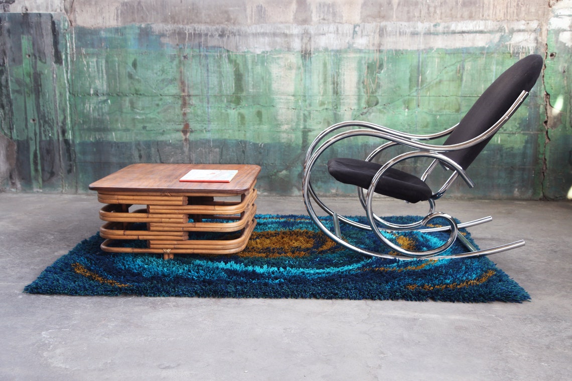 1970s Sculptural Chrome and Black Velour Rocking Chair Rocker - Etsy