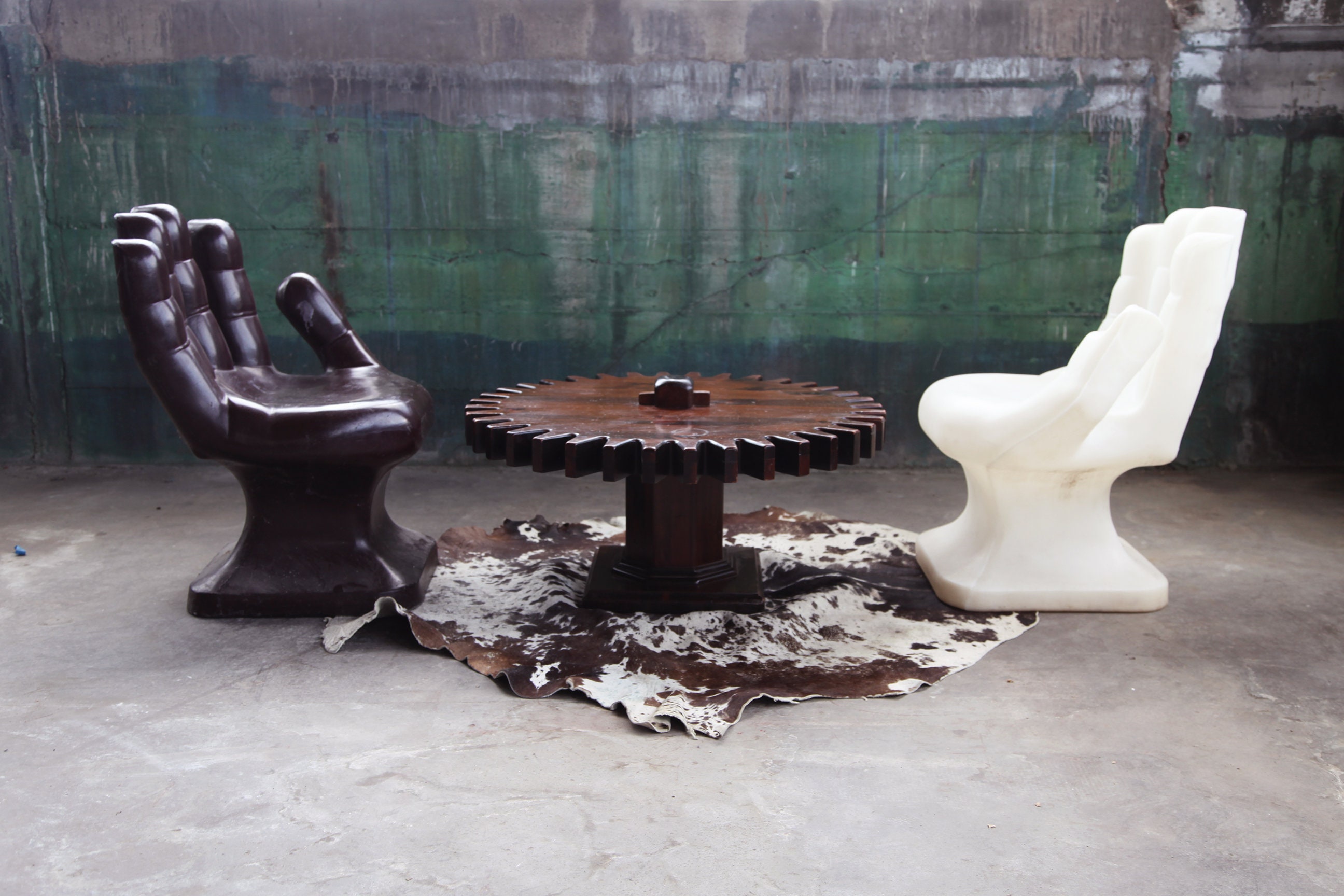 1970s Mid Century Modern Ethan Allen Cog Wheel Spinning Gear Sprocket ...