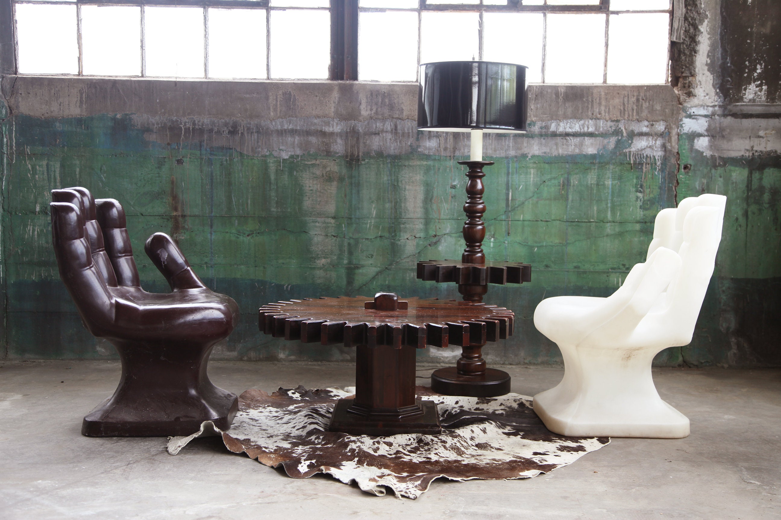 1970s Mid Century Modern Ethan Allen Cog Wheel Spinning Gear Sprocket ...