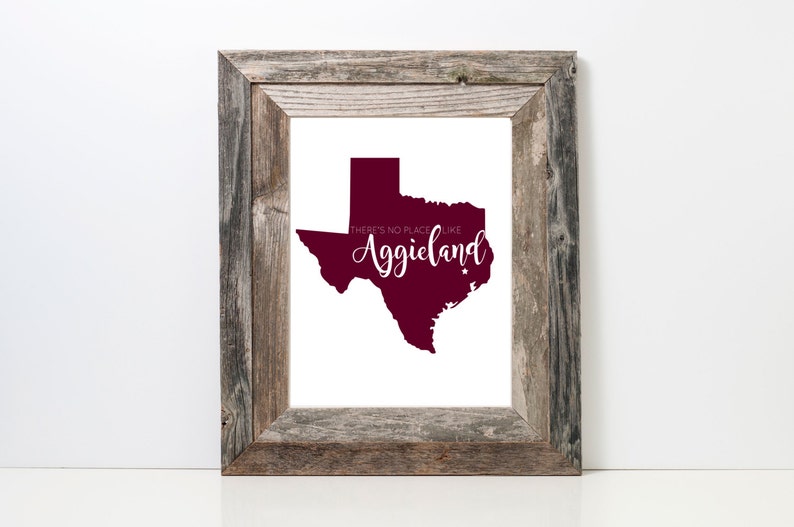 No Place Like Aggieland Print Texas A&M Texas Aggies - Etsy