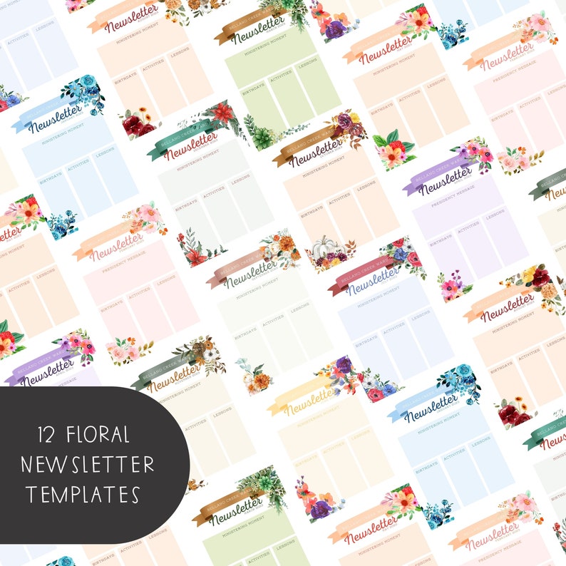 Editable Monthly Newsletter Template, Relief Society Newsletter, Young ...