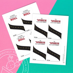 Wheelie Glad Race Car Valentines, Race Car Valentine Tag, Kids ...