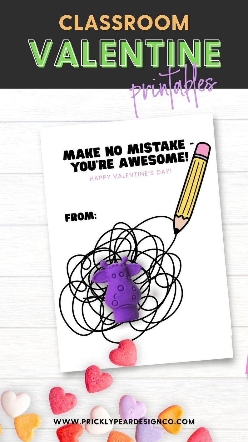 Printable Kids Valentine Cards, Classroom Valentines (PDF) - Etsy