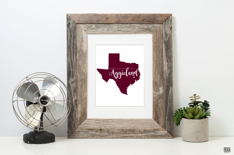 No Place Like Aggieland Print Texas A&M Texas Aggies - Etsy