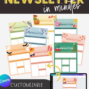 Editable Monthly Newsletter Template: Canva Customizable Design - Etsy