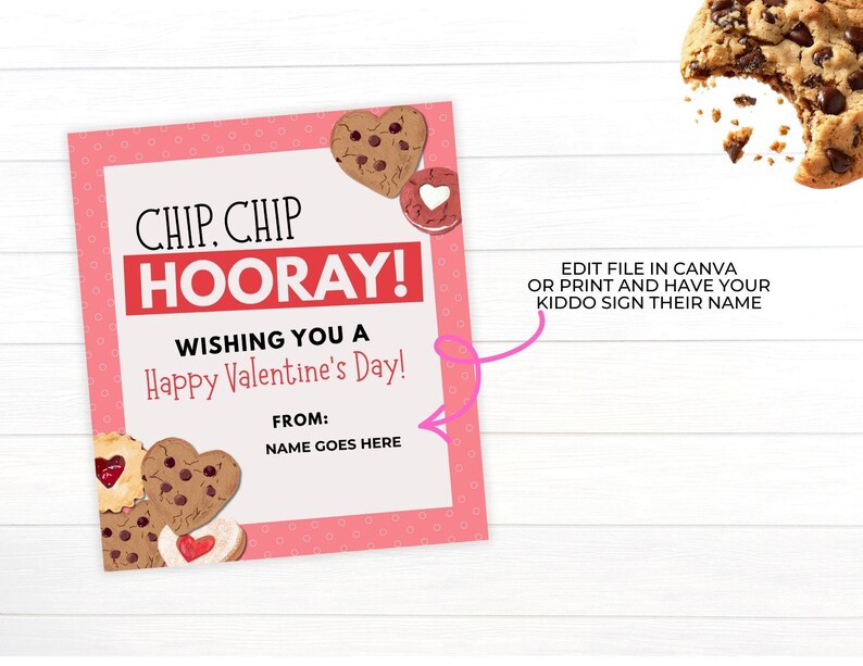 Chip Chip Hooray Happy Valentine's Day Tag: Printable Card for Kids ...