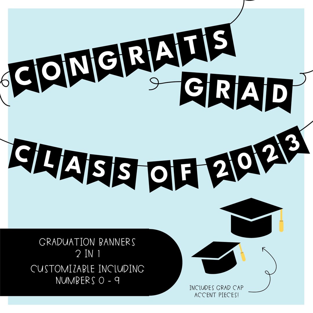 Graduation Banner, Class of 2023 Banner, Congrats Grads Banner ...