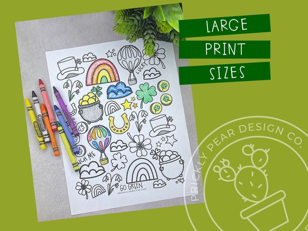 HUGE St. Patrick's Day Coloring Poster - Etsy