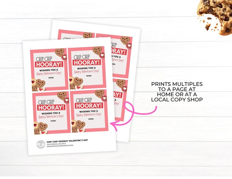 Chip Chip Hooray Happy Valentine's Day Tag: Printable Card for Kids ...