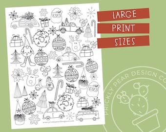 GIANT Printable Holiday Coloring Page | Coloring Poster | Christmas ...