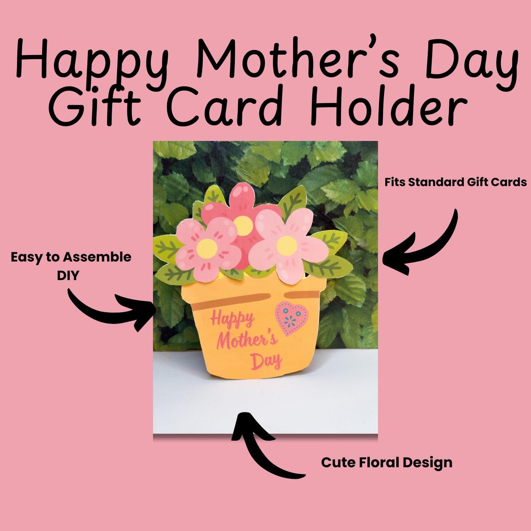 DIY Flower Pot Gift Card Holder | Mother's Day Printable Craft ...