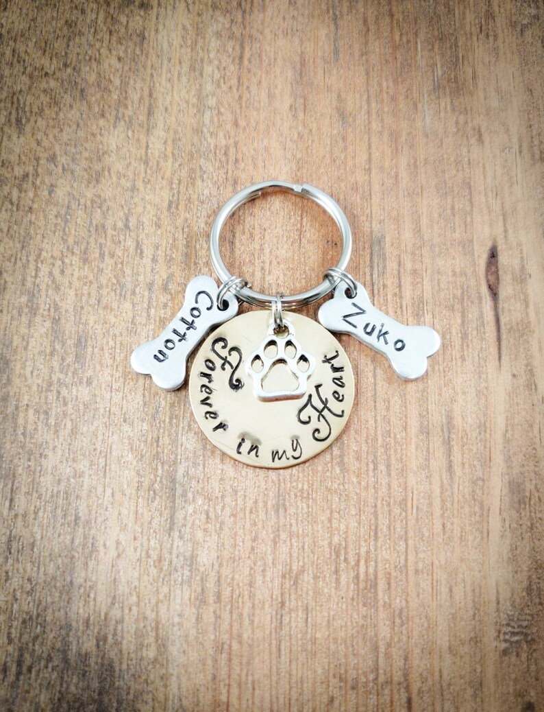 Dog Memorial Keychain Keychain With Dog Names Dog Name - Etsy