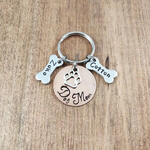 Dog Mom Keychain, Keychain With Dog Names, Dog Mom Keychain With Names ...
