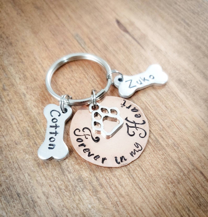Dog Memorial Keychain Keychain With Dog Names Dog Name - Etsy