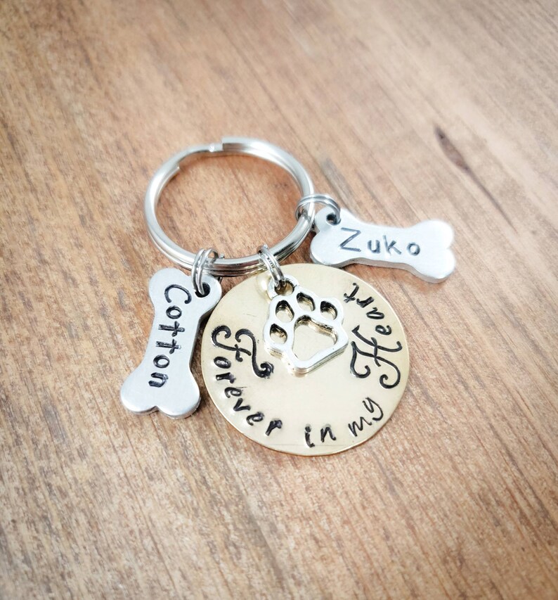 Dog Memorial Keychain Keychain With Dog Names Dog Name - Etsy