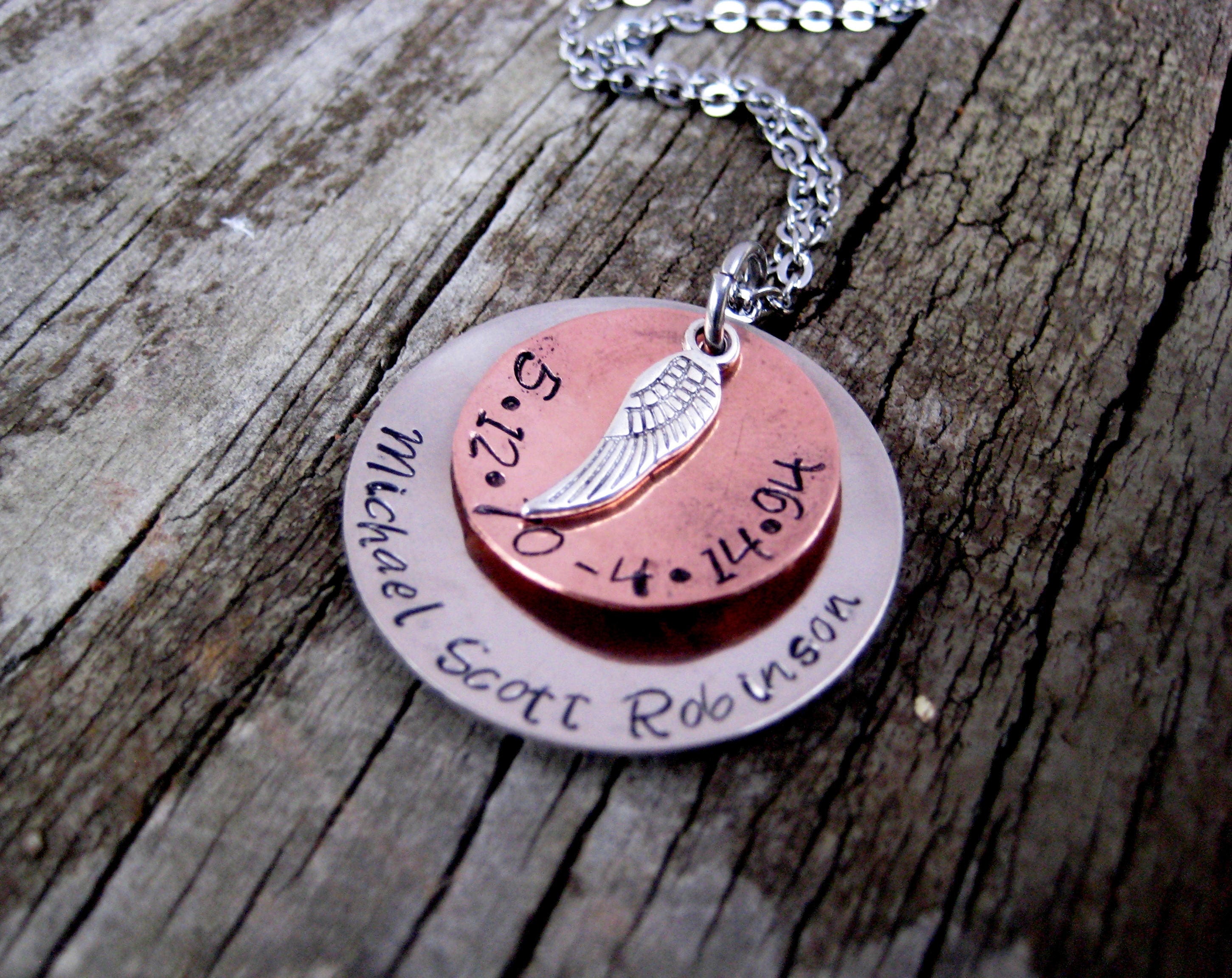 CUSTOM MEMORIAL NECKLACE Hand Stamped Memorial Necklace | Etsy