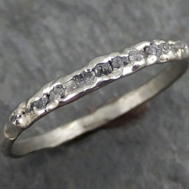 Raw Diamond Wedding Band - Etsy