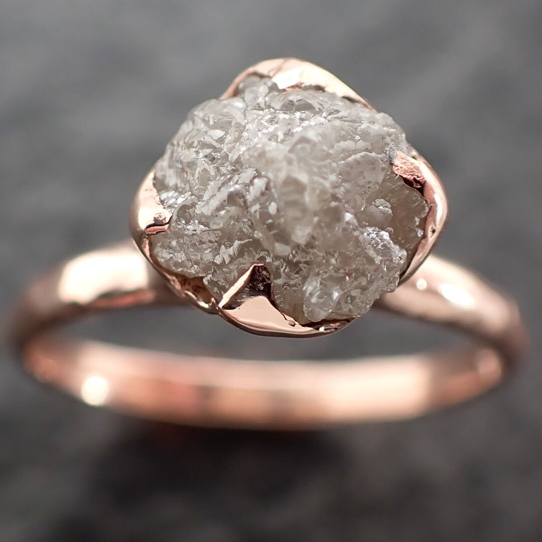Raw Rough Uncut Diamond Engagement Ring Rough Diamond - Etsy