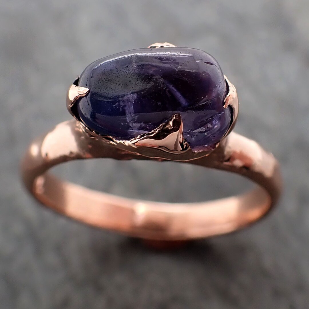 Sapphire Purple Violet Polished 14k Gold Solitaire Gemstone Ring 2794 ...