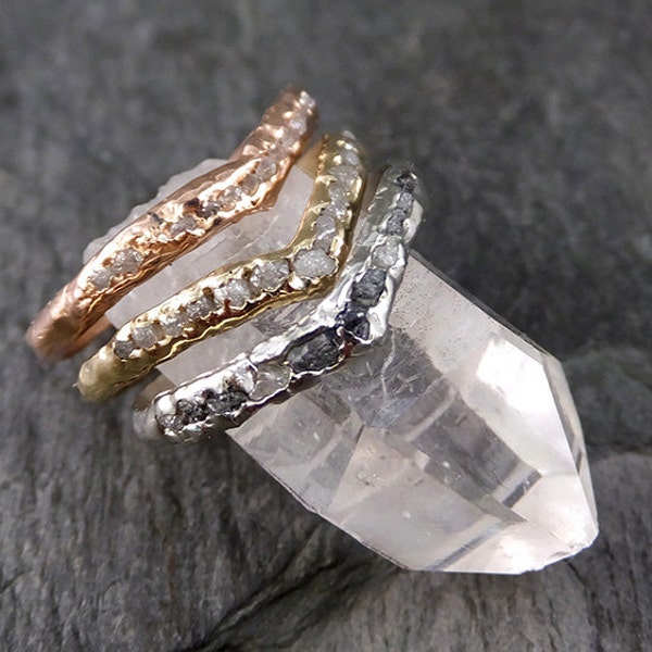 Raw Diamond Wedding Band - Etsy
