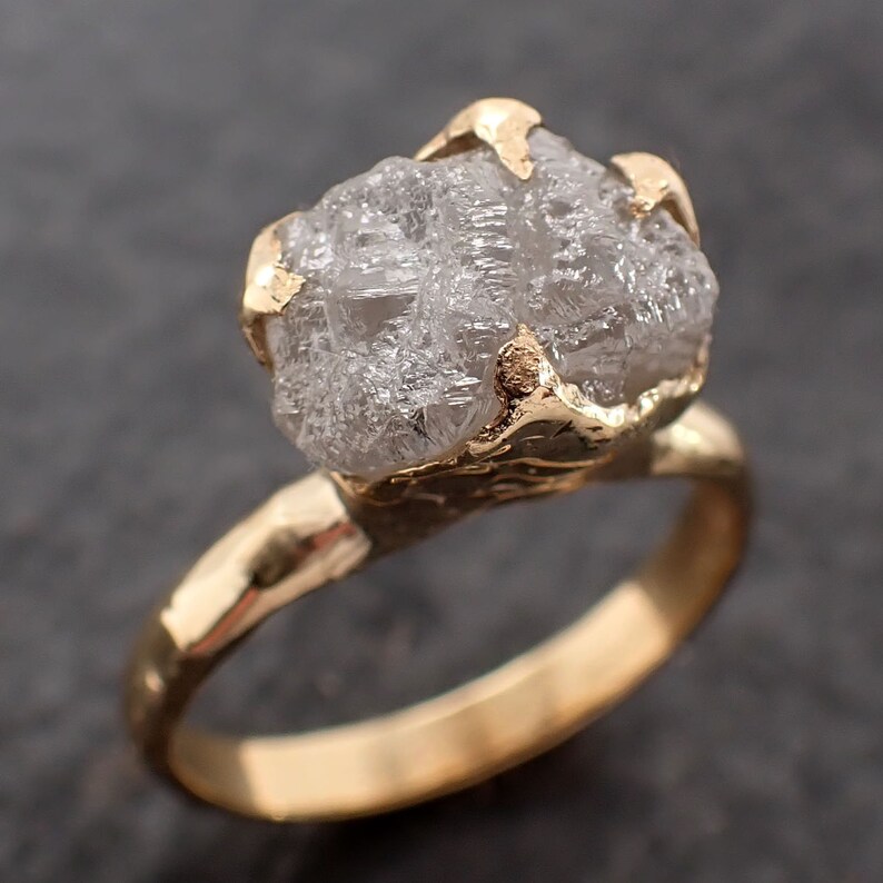 Raw Rough Uncut Diamond Engagement Ring Rough Diamond - Etsy