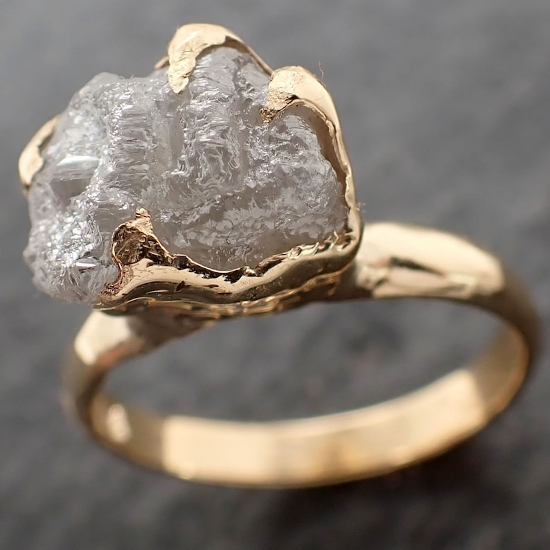 Raw Rough Uncut Diamond Engagement Ring Rough Diamond - Etsy