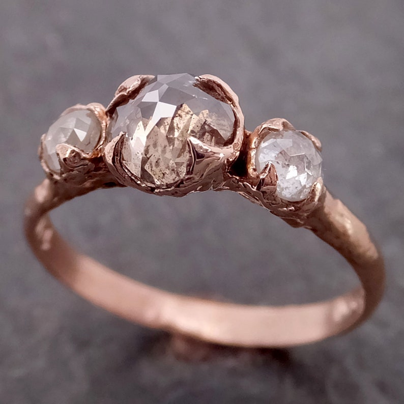 Champagne Fancy Cut Diamond Engagement 14k Rose Gold Multi Stone ...