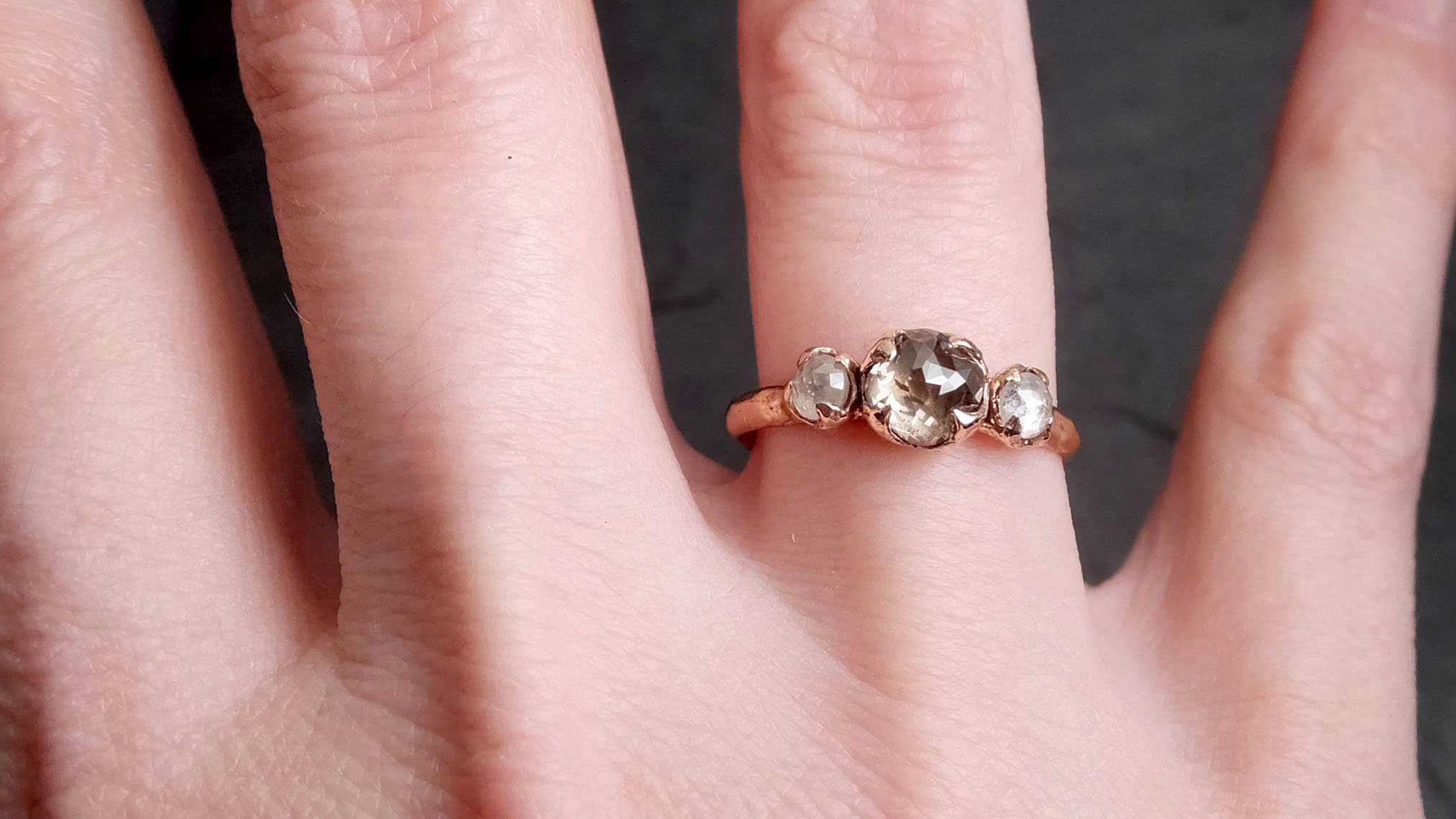 Champagne Fancy cut Diamond Engagement 14k Rose Gold Multi | Etsy