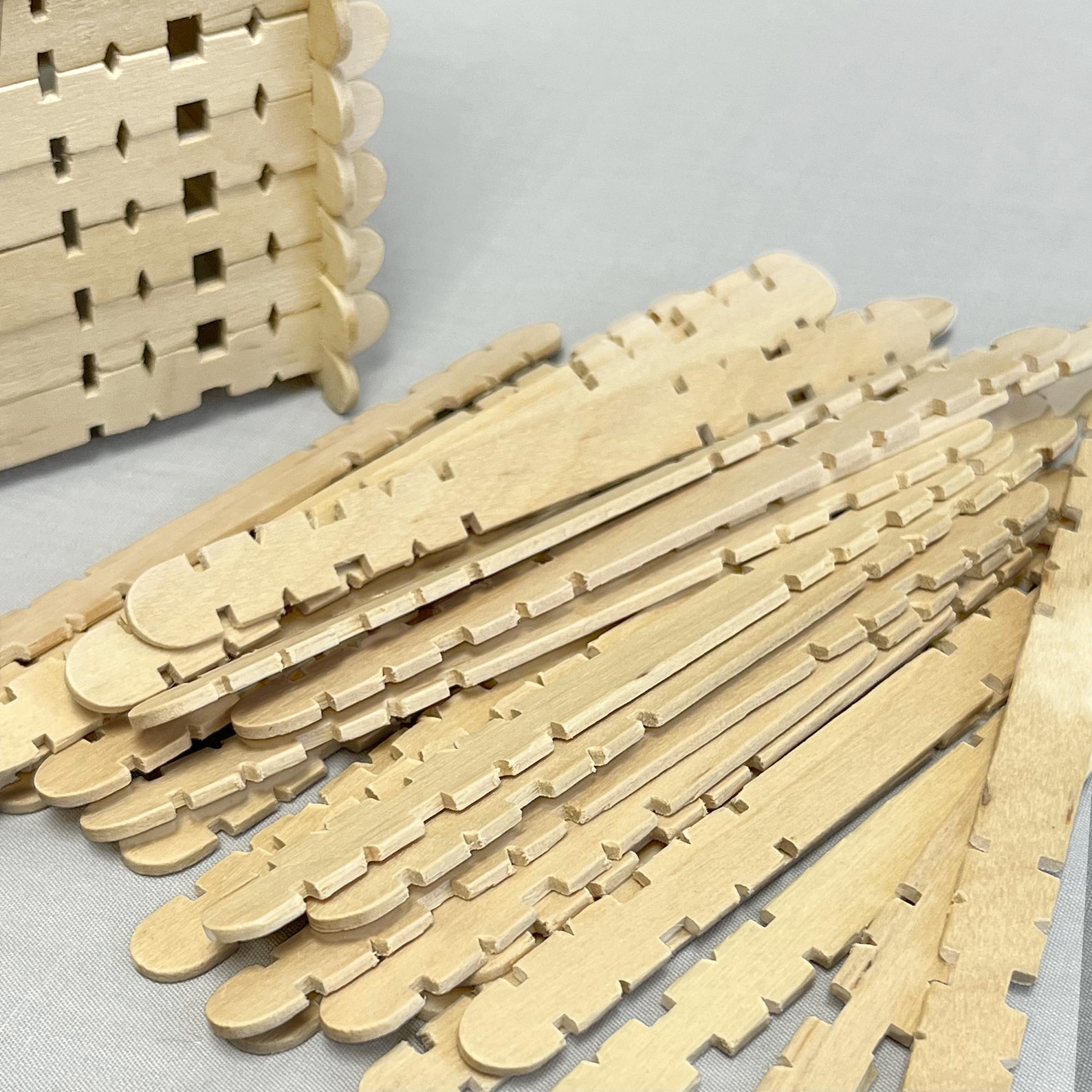 Notched Natural Wood Craft Sticks: Interlocking STEM Building - Etsy