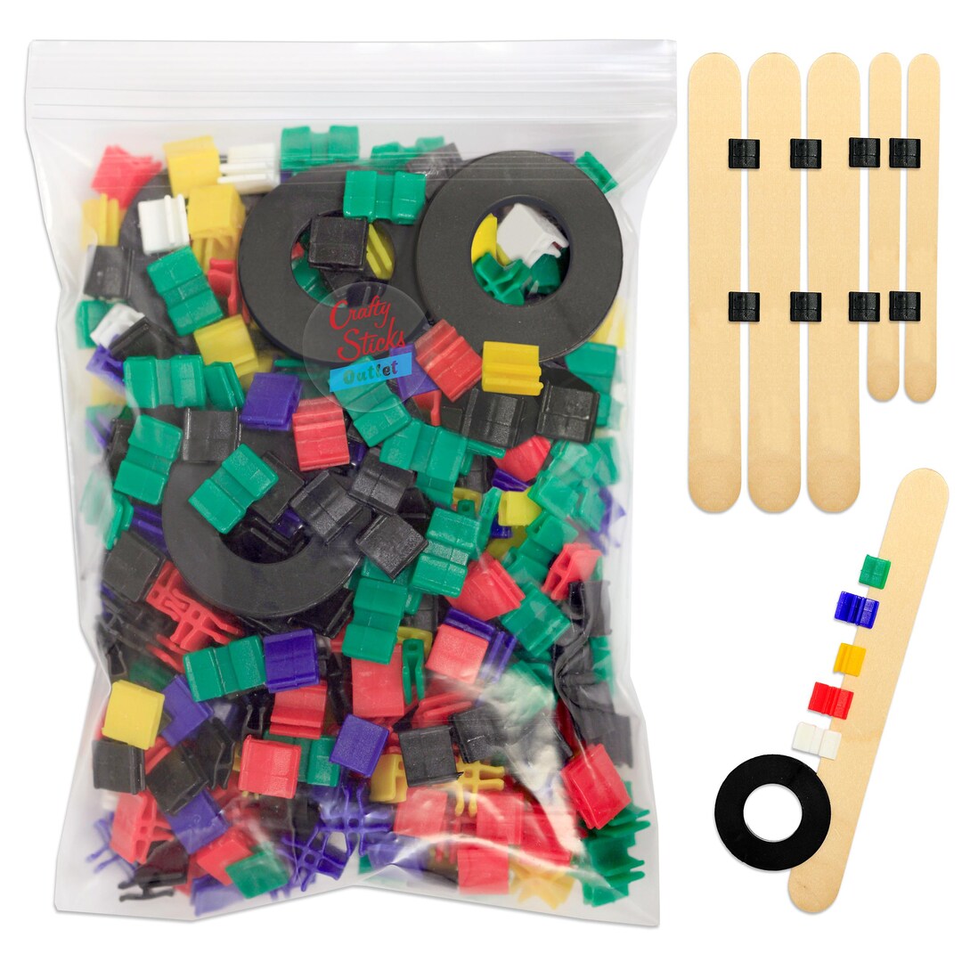 Popsicle Stick Connectors: 380-piece Craft STEM Building Set - Etsy