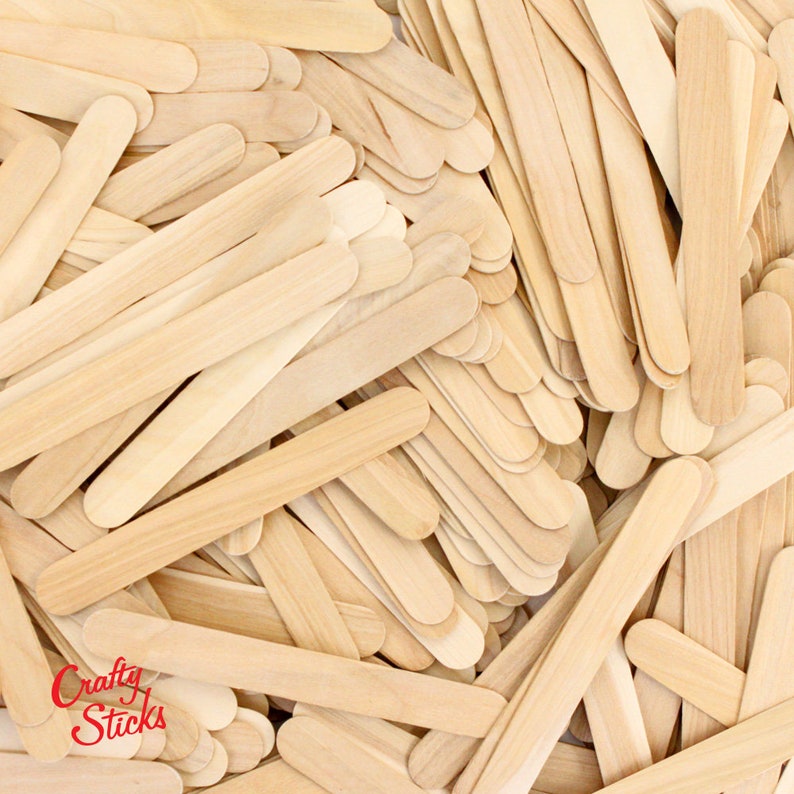 6 Inch Jumbo Wood Craft Sticks: Natural Birch for STEM & Waxing - Etsy