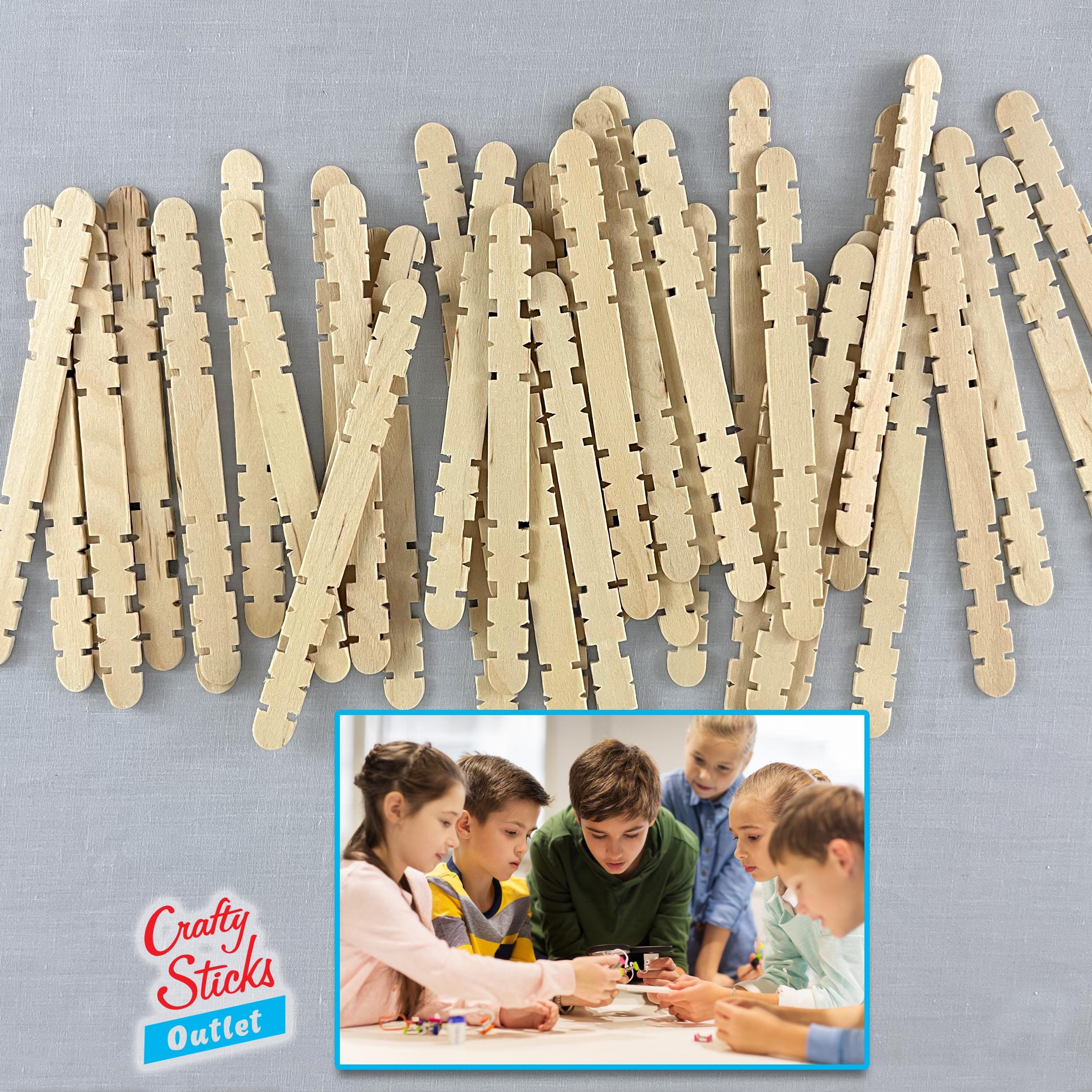 Notched Natural Wood Craft Sticks: Interlocking STEM Building - Etsy