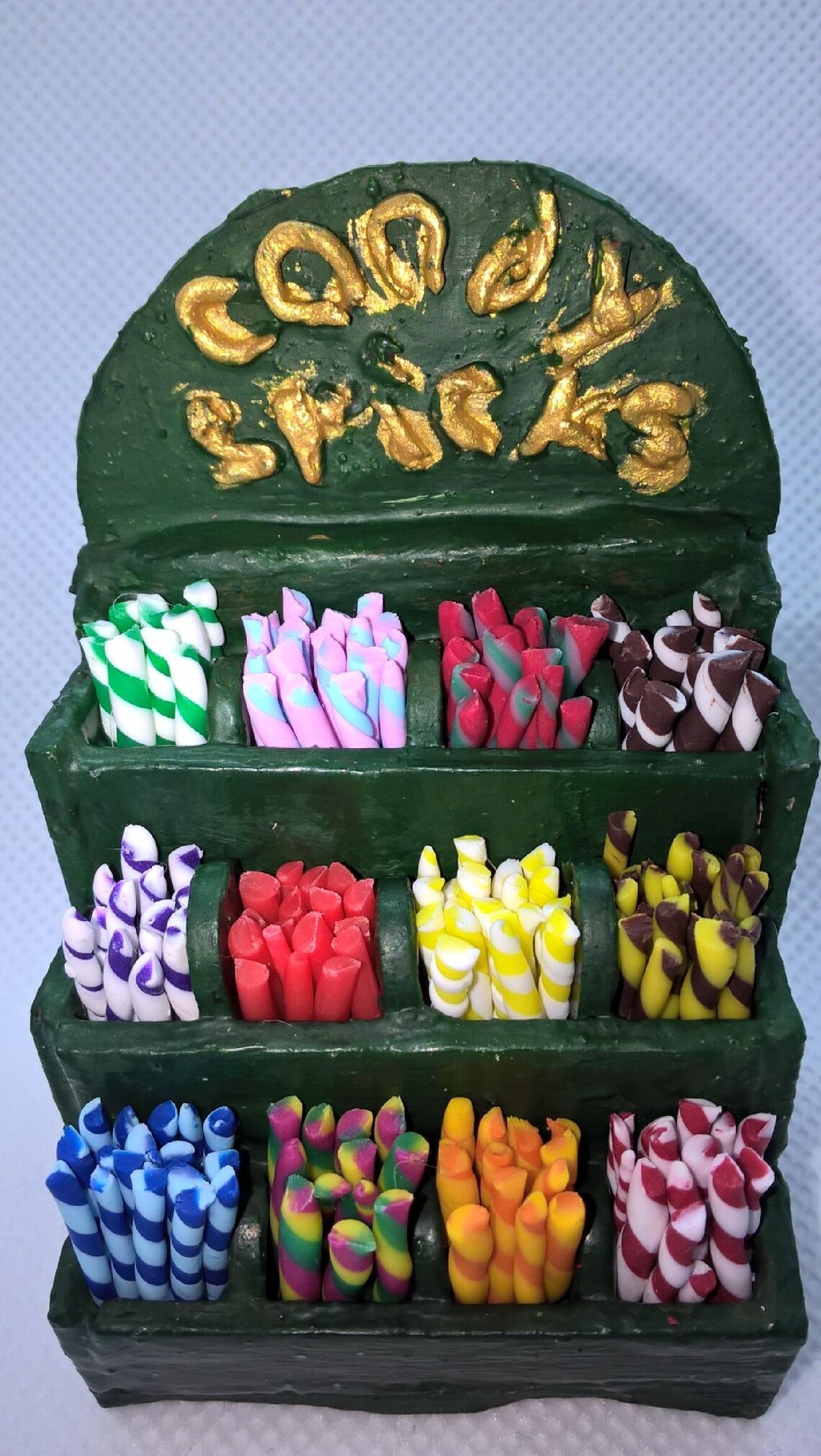 Miniature Assorted Candy Sticks in a Wooden Display Stand | Etsy