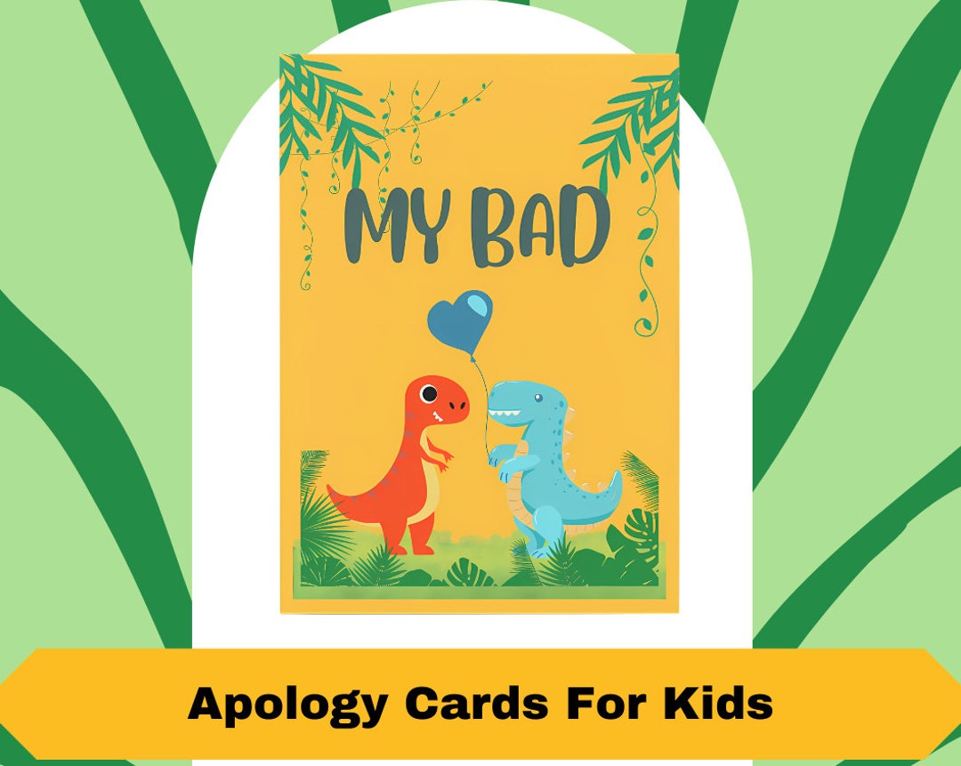 Roaring Regret Apology Card for Kids - Etsy