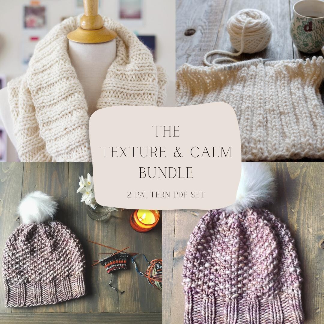 Texture & Calm Knit Duo — 2 Pattern Bundle | Instant Download PDF - Etsy