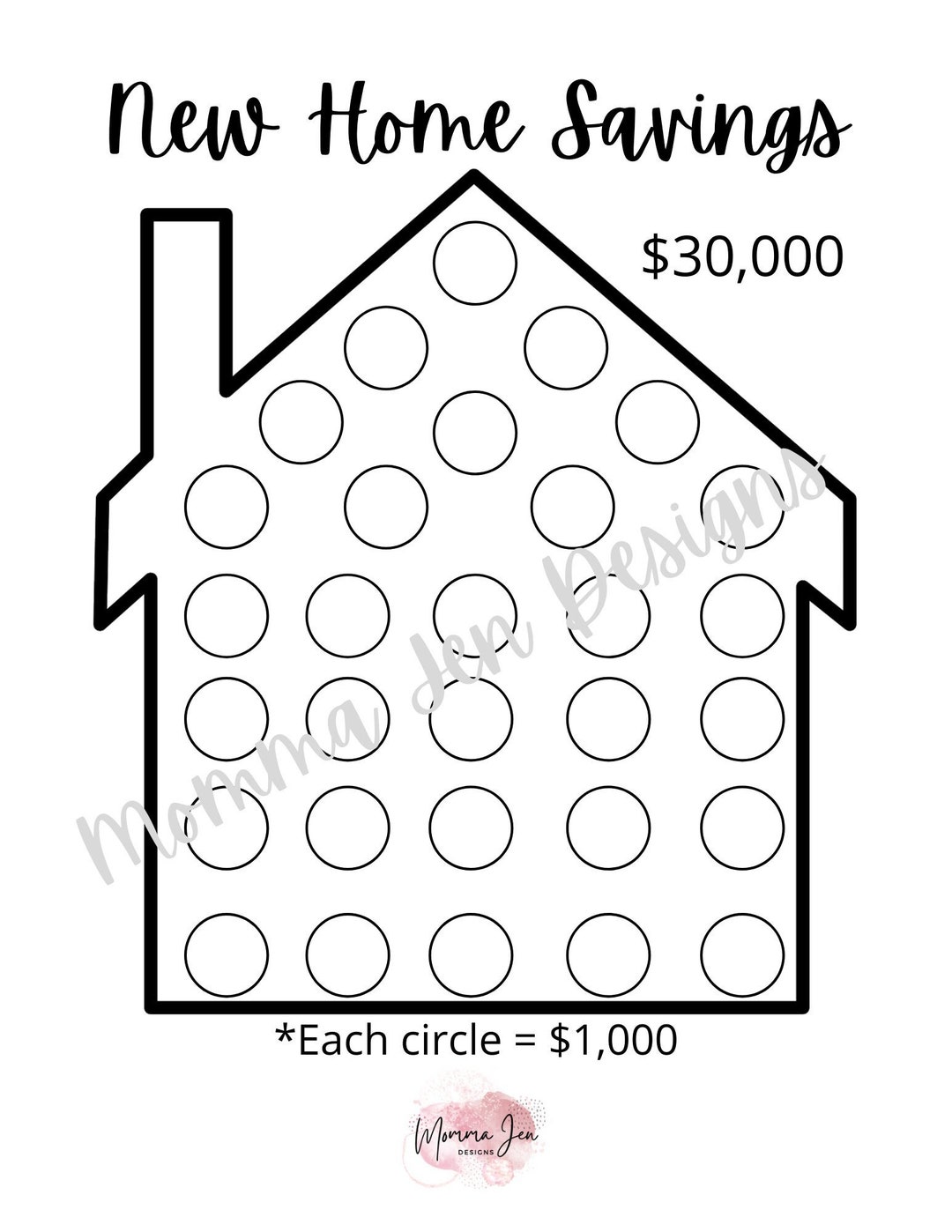 New Home Savings Tracker - Etsy