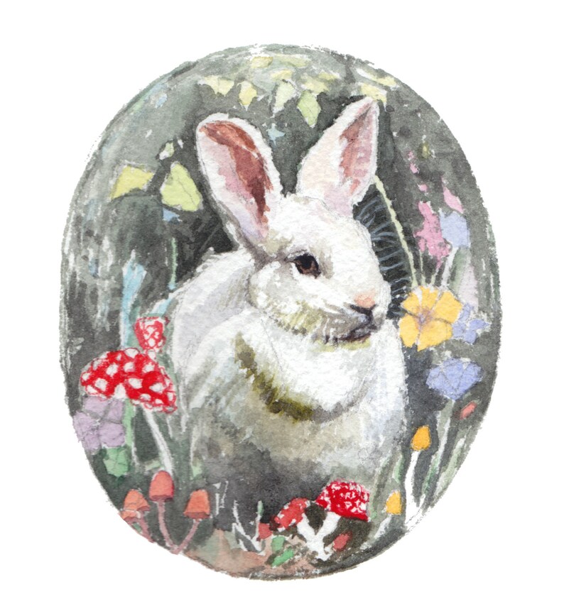 Tiny Spring Bunny Print 5x7" - Etsy