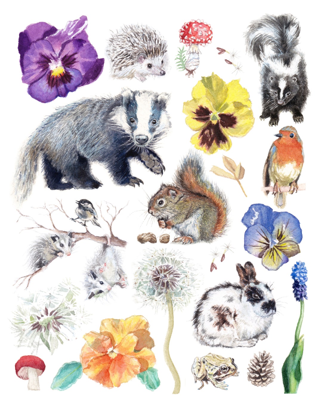 Woodland Creatures Print - Etsy
