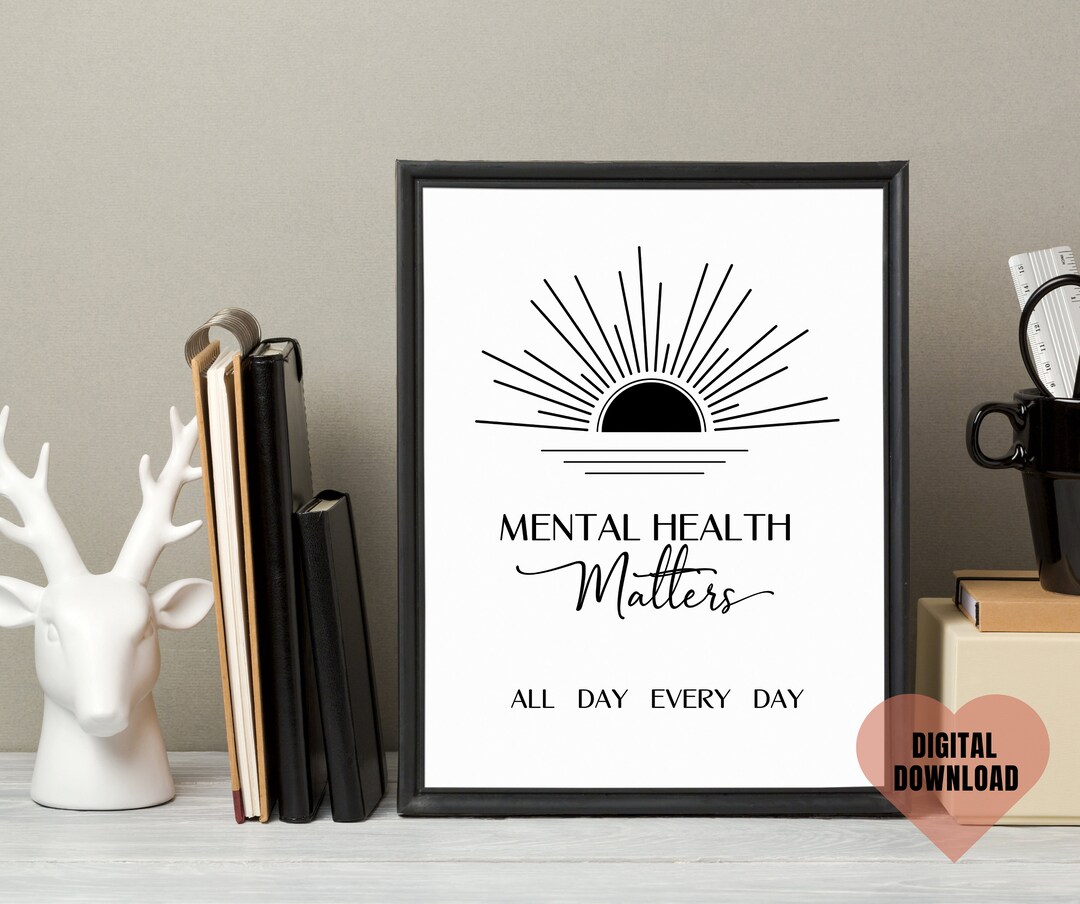 Mental Health Matters Poster Mindfulness Printable Wall Art Positive ...