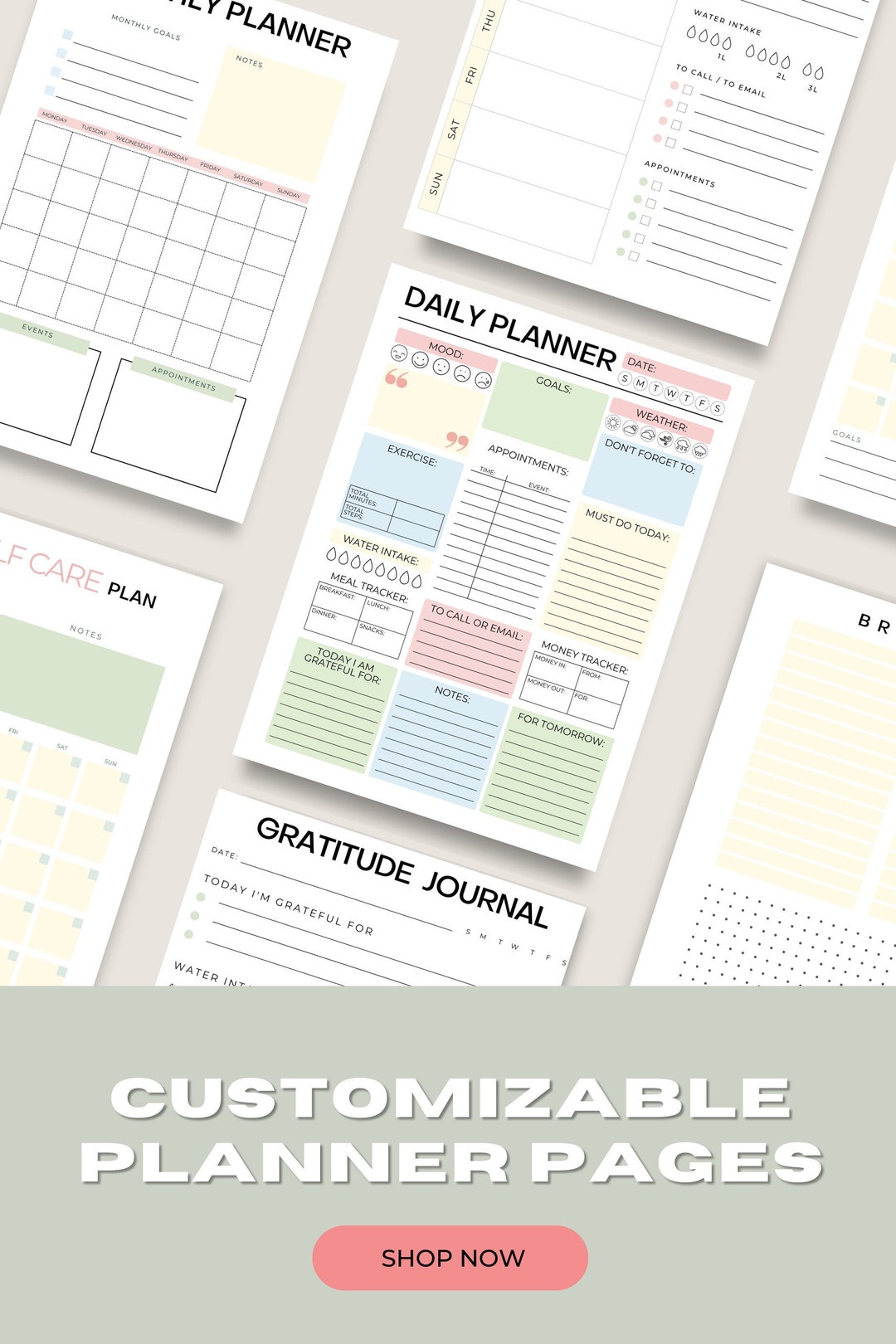 Planner Pages Printable 2024 Digital Planner Habit Tracker Printable ...