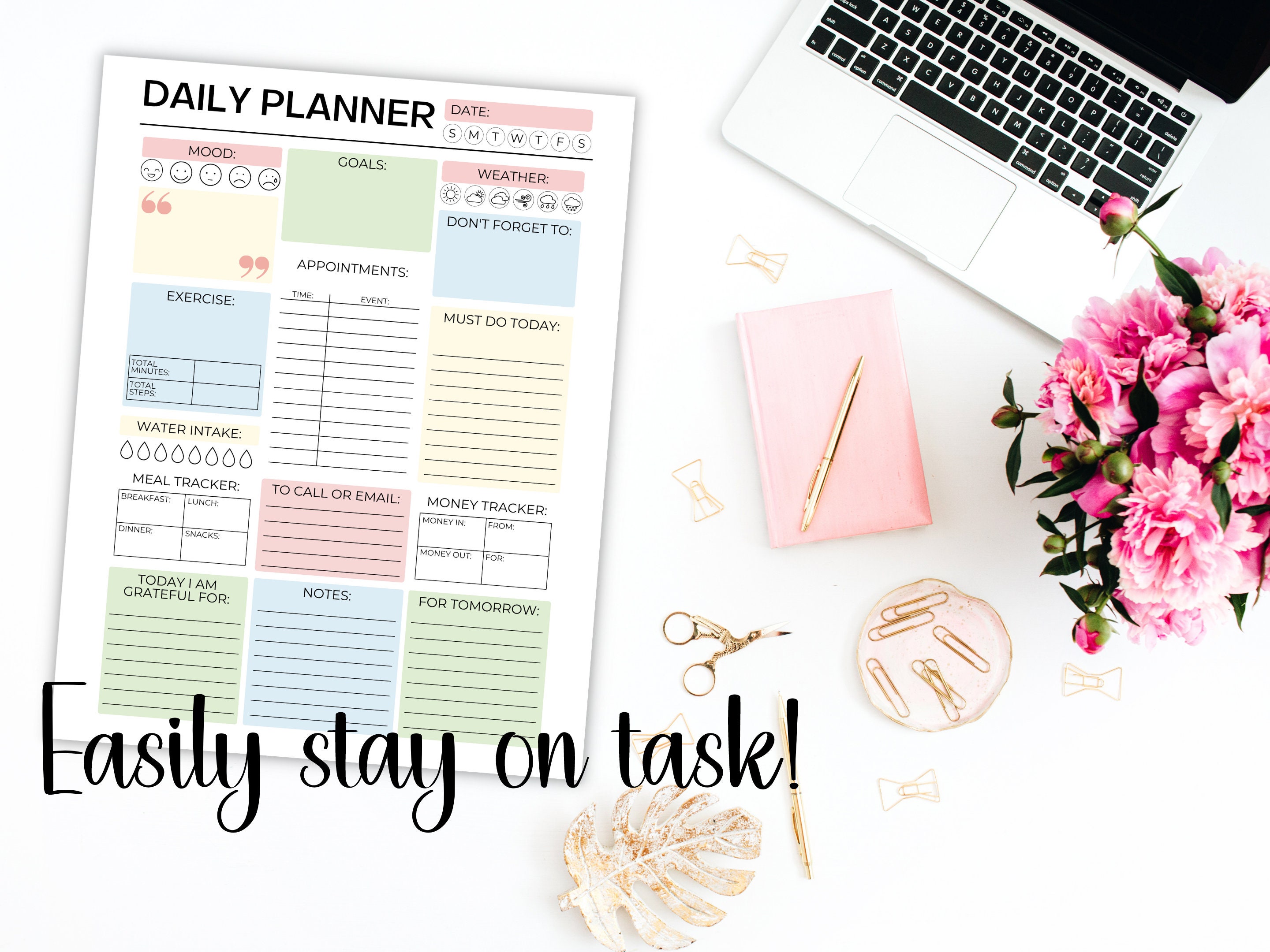 Planner Pages Printable 2024 Digital Planner Habit Tracker Printable ...