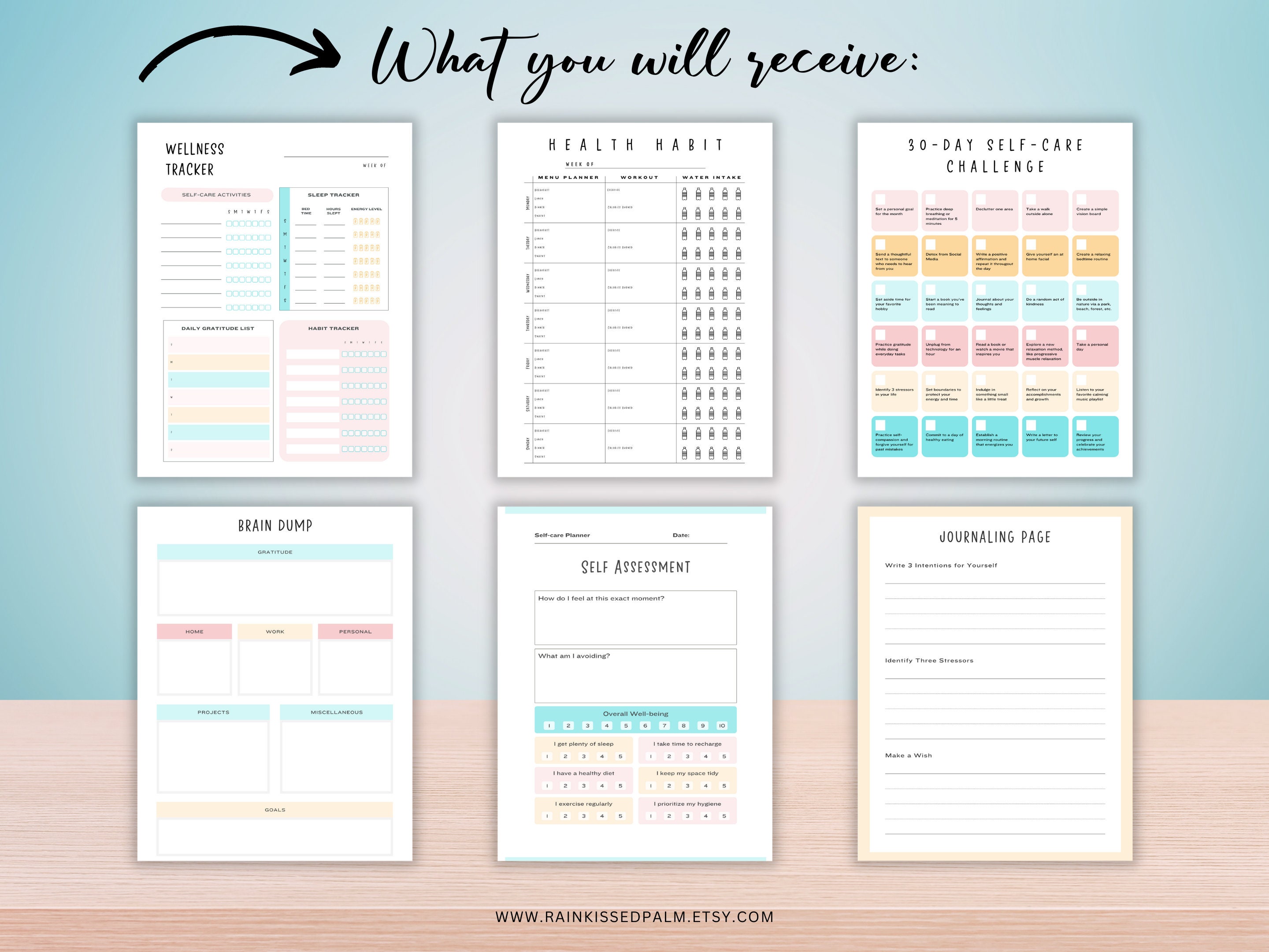 Wellness Tracker 2024 Self Care Trackermental Health Journal Habit ...