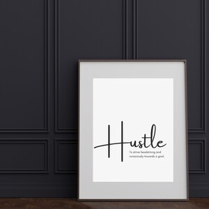 Hustle Printable Wall Art Inspirational Wall Art Printable Self Care ...