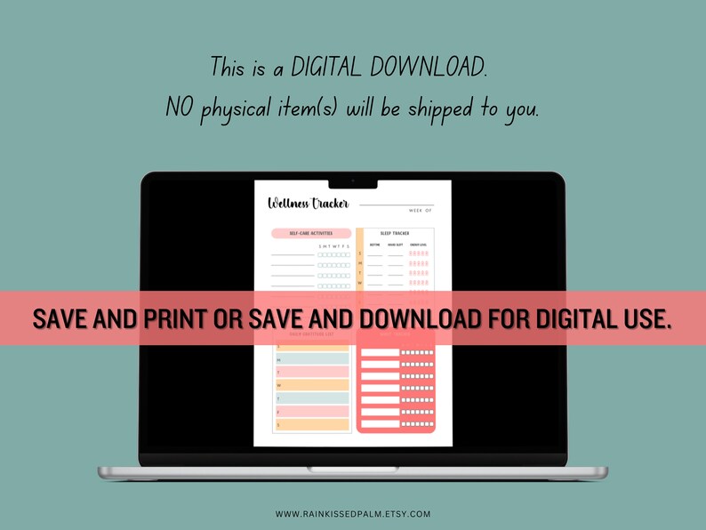 Wellness Planner Mental Health Planner Digital Wellness Tracker Journal ...