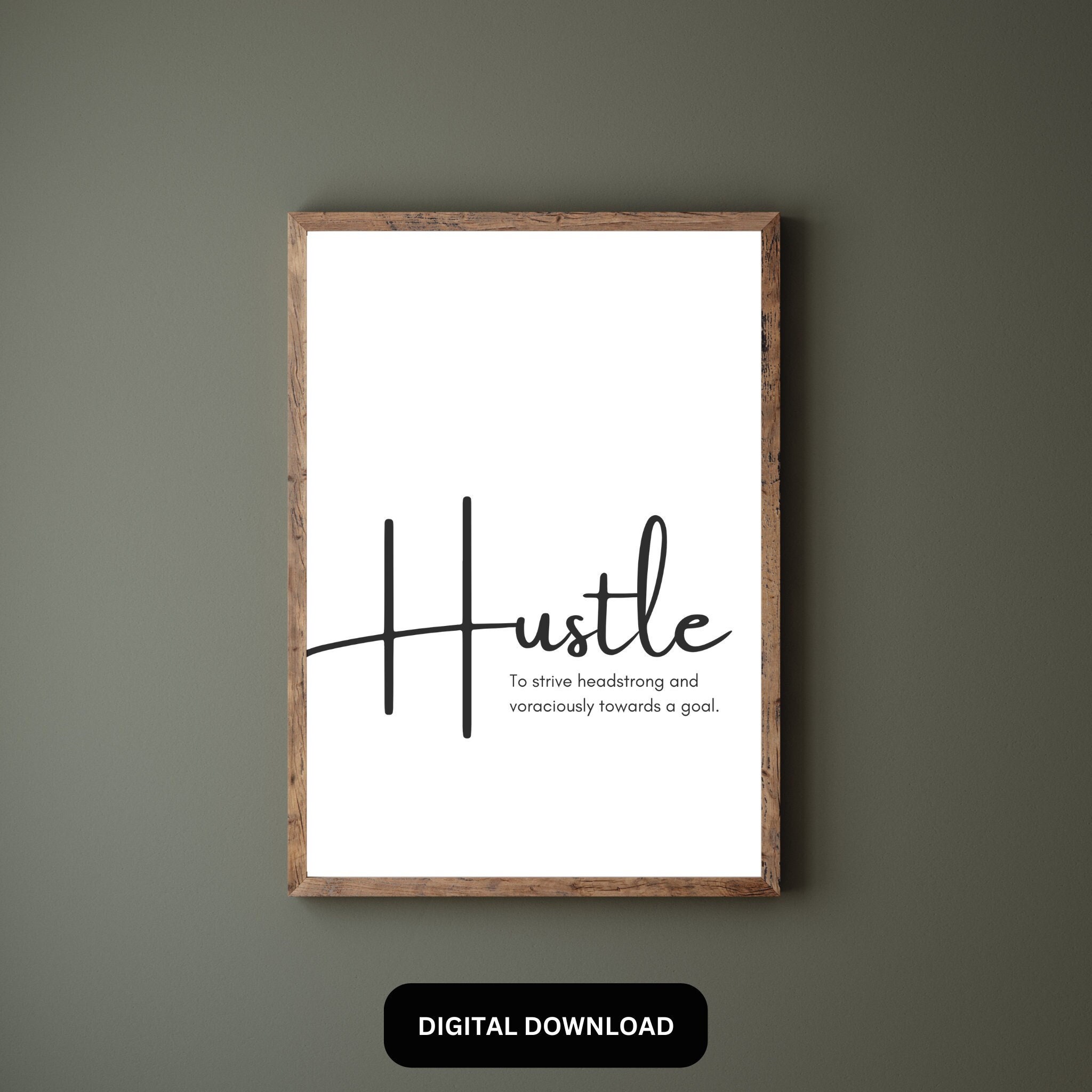 Hustle Printable Wall Art Inspirational Wall Art Printable Self Care ...