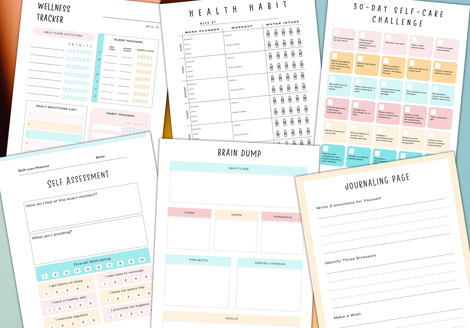 Wellness Tracker 2024 Self Care Trackermental Health Journal Habit ...