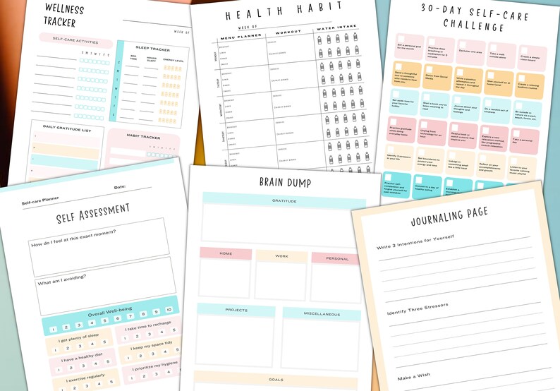 Wellness Tracker 2024 Self Care Trackermental Health Journal Habit ...