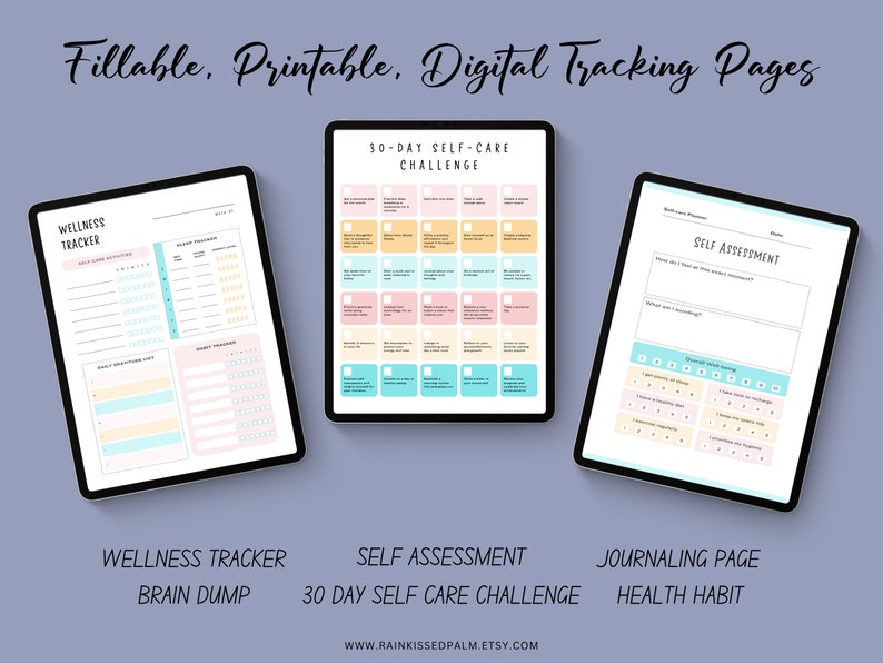 Wellness Tracker 2024 Self Care Trackermental Health Journal Habit ...