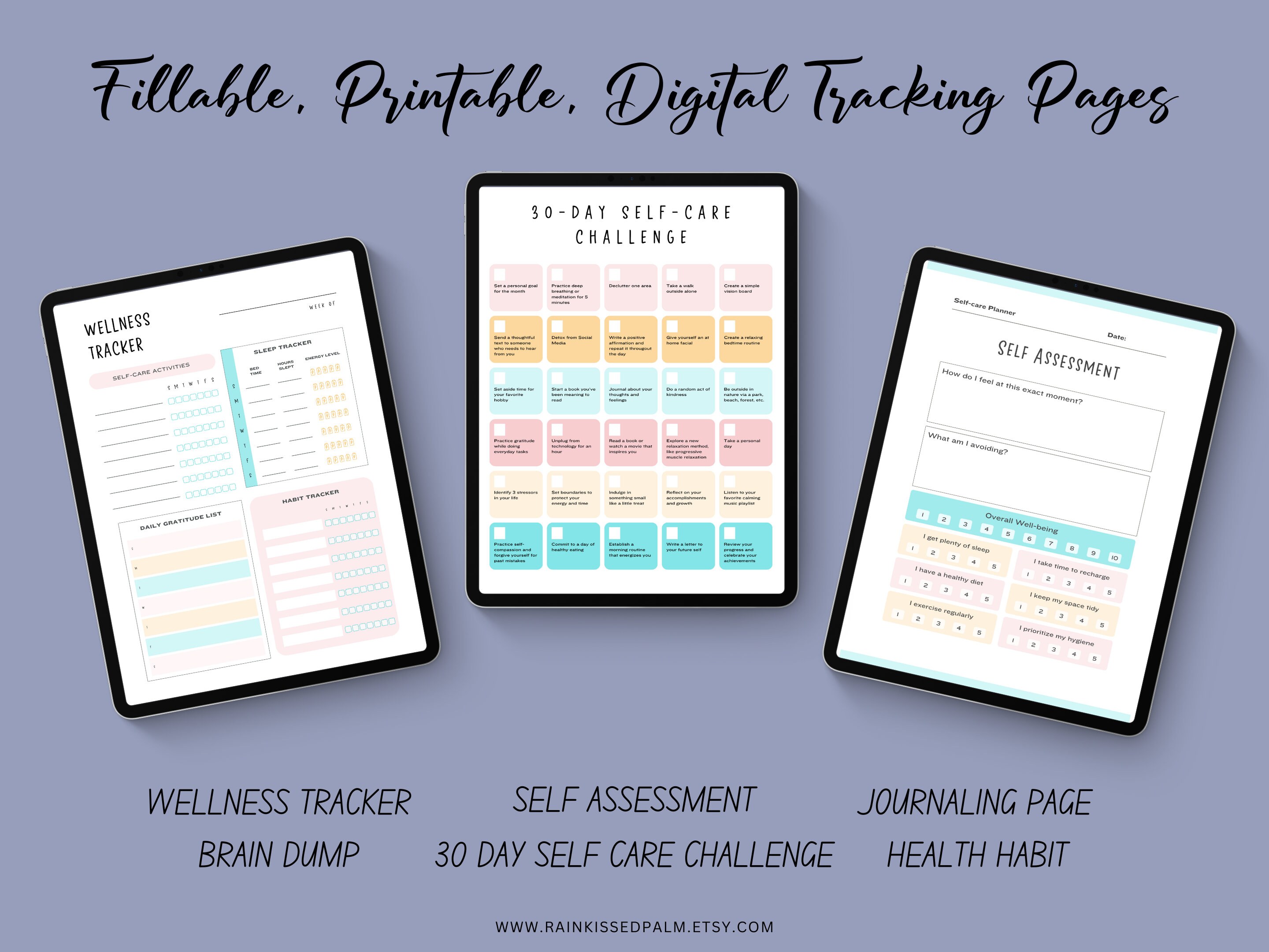 Wellness Tracker 2024 Self Care Trackermental Health Journal Habit ...
