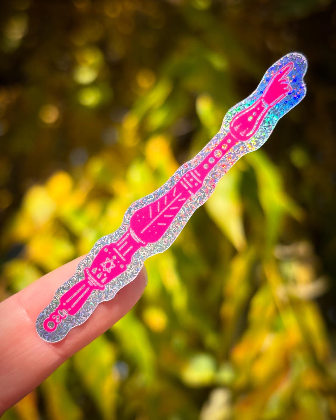 Tiny Micro Glitter Pink Yad Torah Pointer Jewish Sticker| |holidays ...